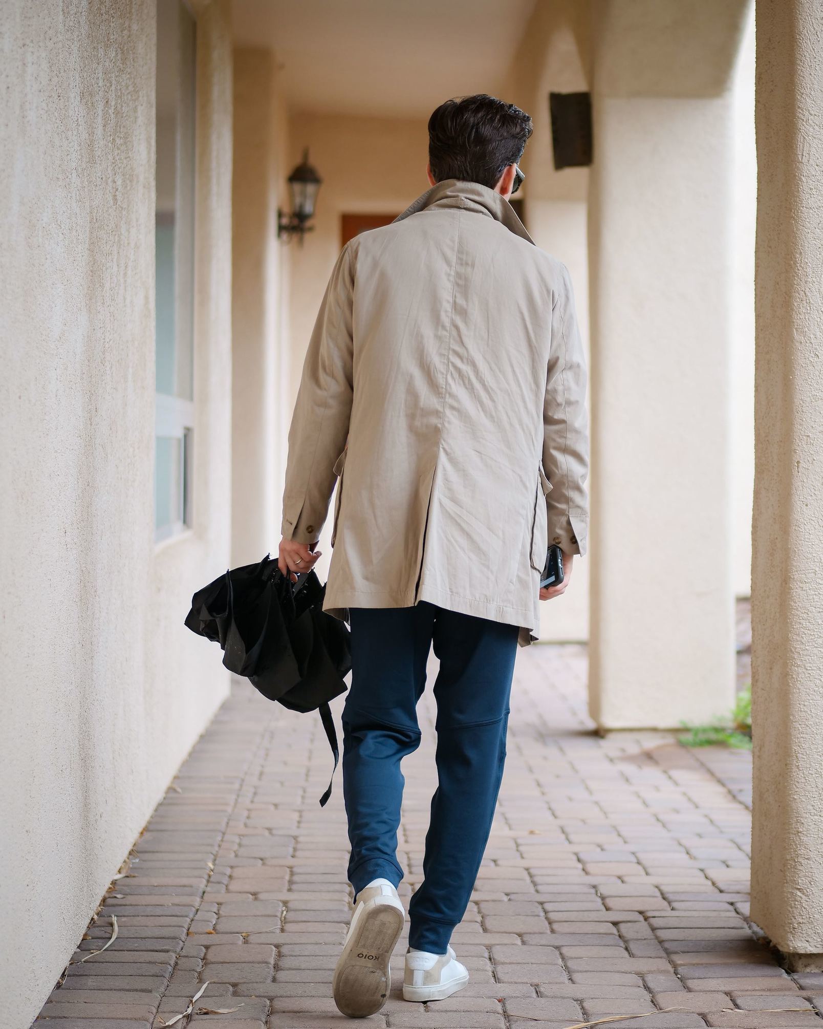 Tan Raincoat With Joggers - The Modest Man